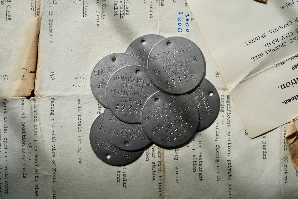 Eight Corpse Identification Tags from Harlem Valley State Hospital, US ...