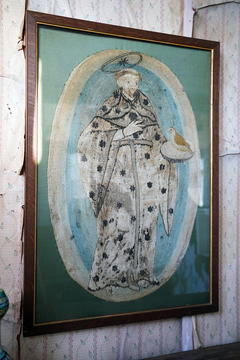 An Early 18thC Oval Embroidery of Saint Francis of Assisi c.1730 – Doe ...