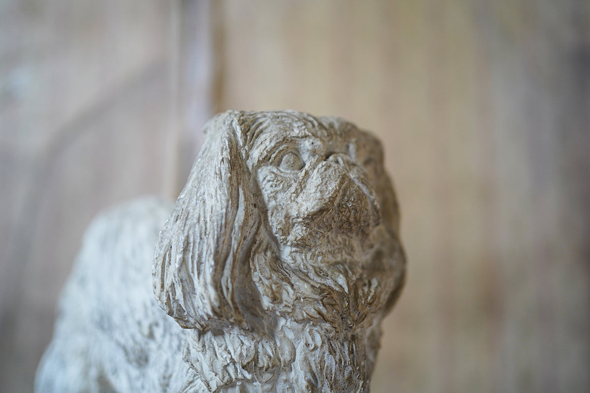 A Painted Plaster Sculpture of a Pekingese Dog Dated to 1931; Frederic ...