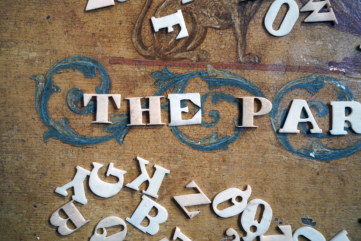 A Large Collection of Mid-19thC Carved Bone Alphabet Letters c.1860 ...