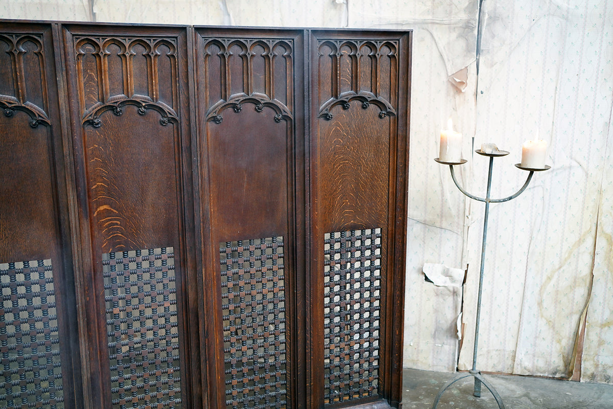 A Mid/Late 19thC Carved Oak Ecclesiastical Gothic Revival Rood Screen ...