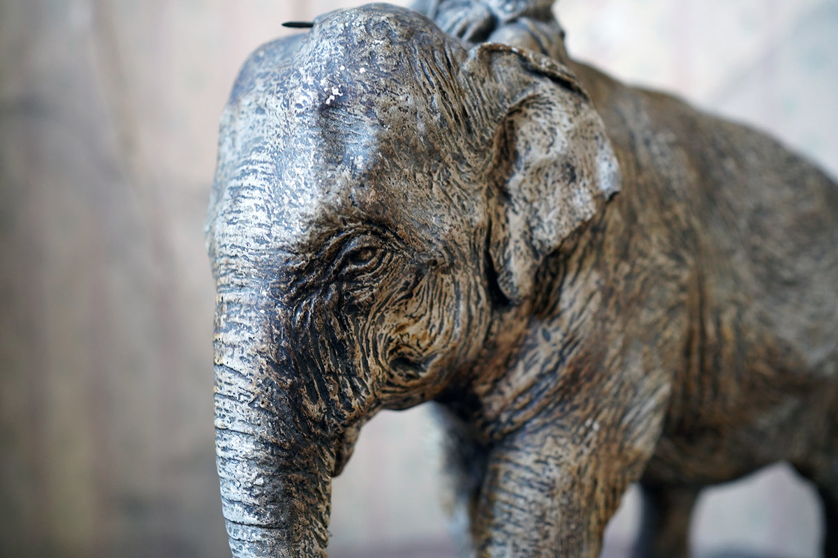 A Painted Plaster Sculpture of an Elephant & Handler; Frederick Thomas ...