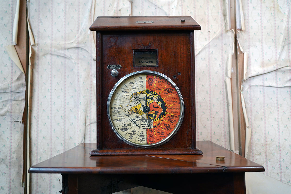 A Mid 20thC Fortune Telling Slot Machine; Heaven and Hell by Frederick ...