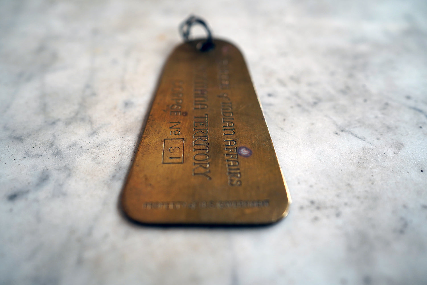 A Solid Brass American Corpse Identification Tag from the ‘Bureau of I ...