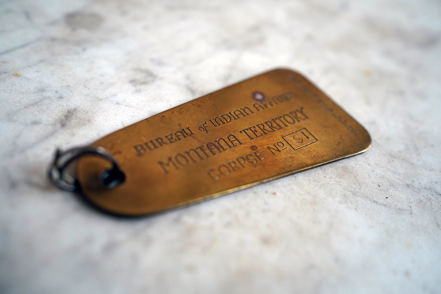 A Solid Brass American Corpse Identification Tag from the ‘Bureau of I ...