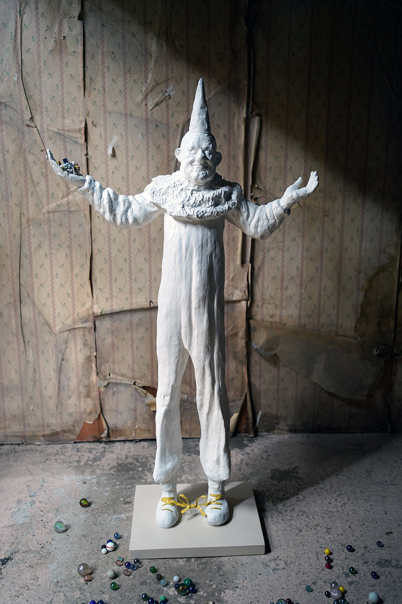 Beth Carter; Clown; White Resin; Edition 4/15 – Doe & Hope