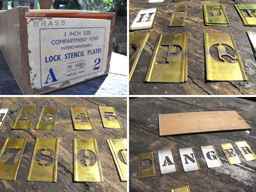 A Versatile Boxed Set of One Inch Sized Victorian Brass Stencil Plates ...