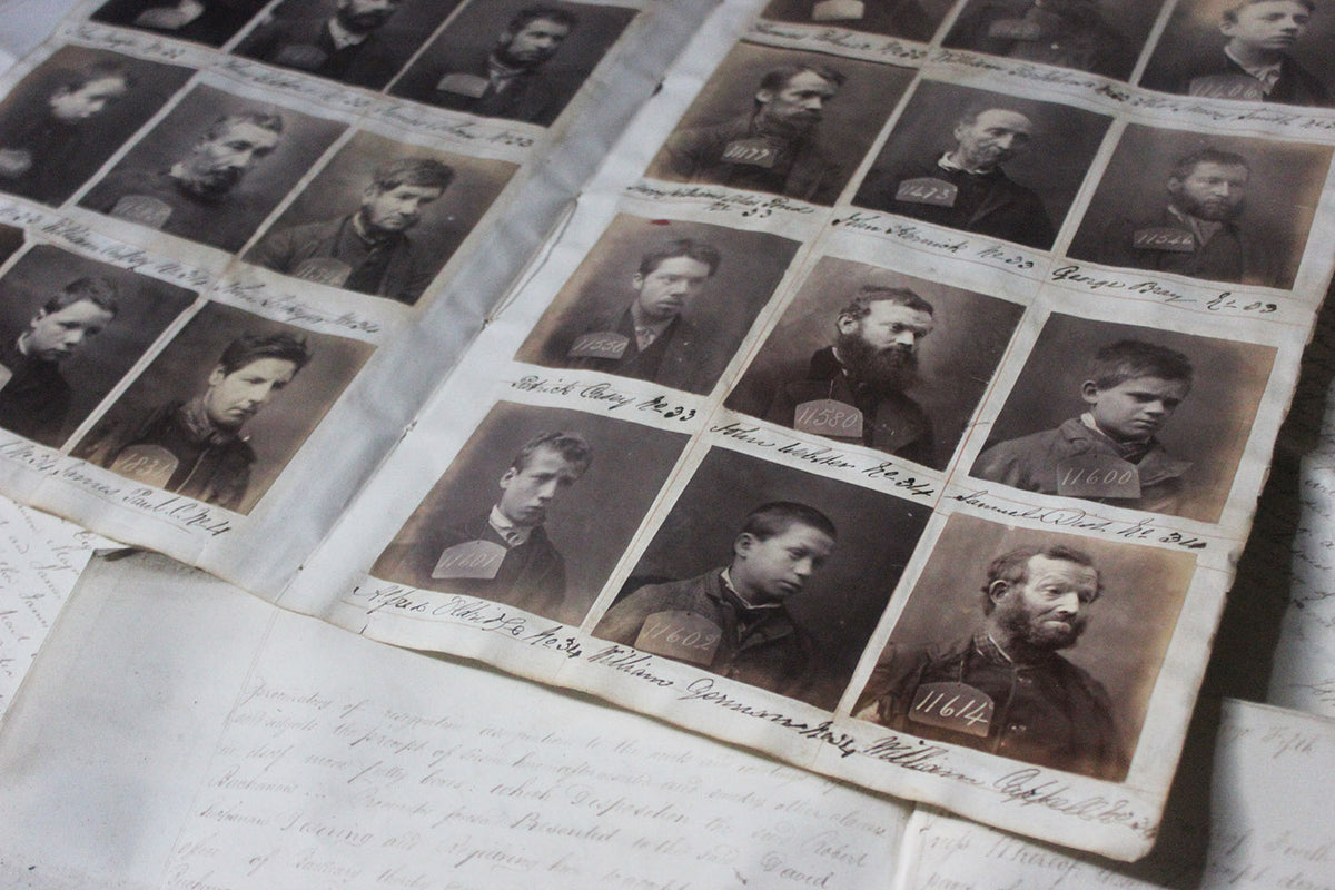 A Very Rare Mid-19thC Ledger Page of Convict Mugshot Photographs from ...