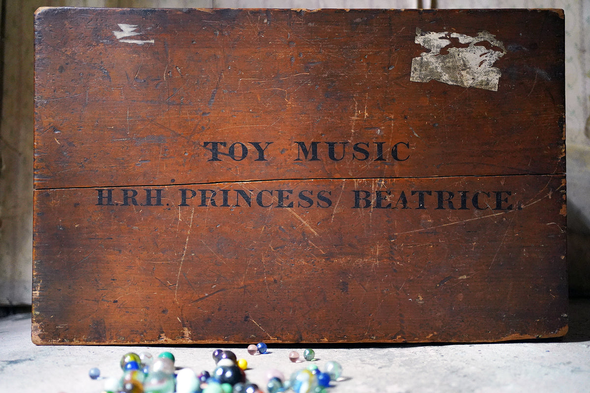 An Important Early Victorian Stained Pine Chest; ‘Toy Music H.R.H Prin ...