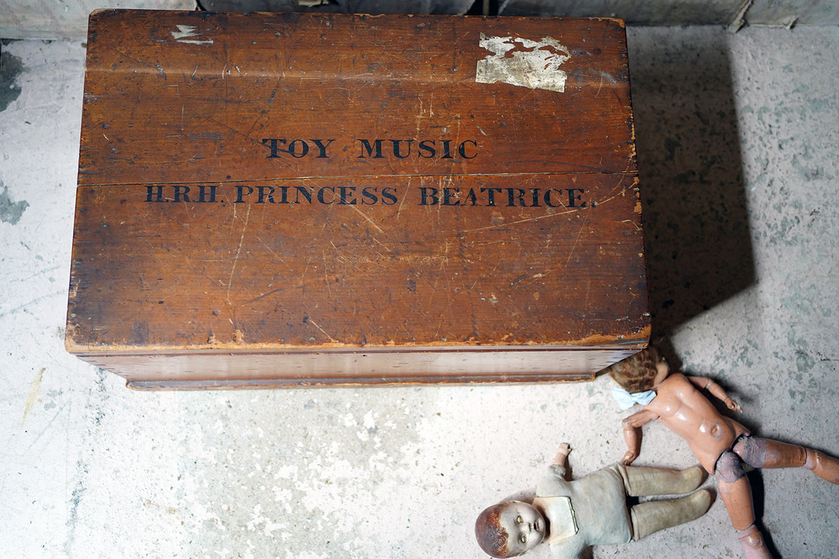 An Important Early Victorian Stained Pine Chest; ‘Toy Music H.R.H Prin ...