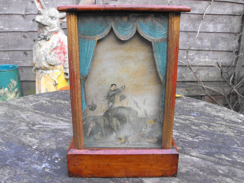 A Wonderful Rare Late 19thC Automaton Acrobat Sand Toy in Glazed Displ ...