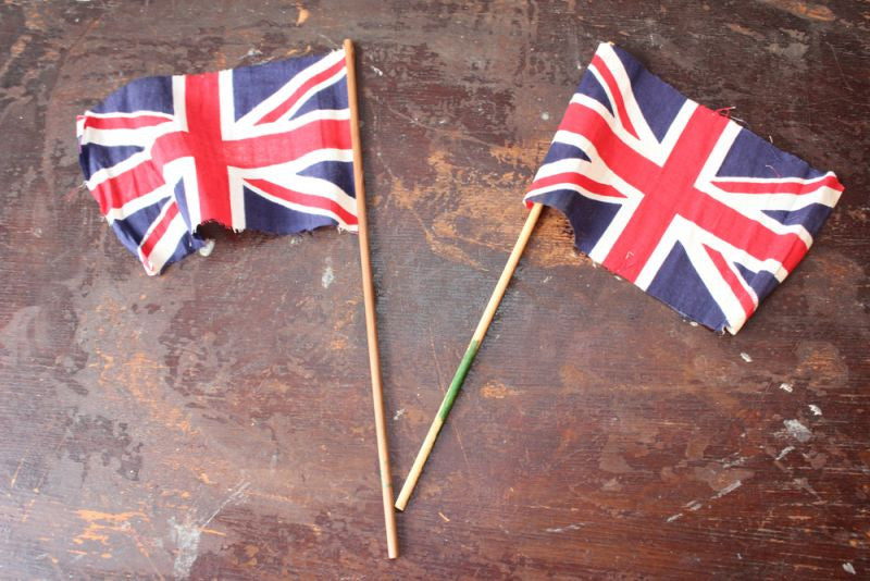 A Pair of Vintage Car or Hand-Held Union Jack Flags c.1930-40 – Doe & Hope