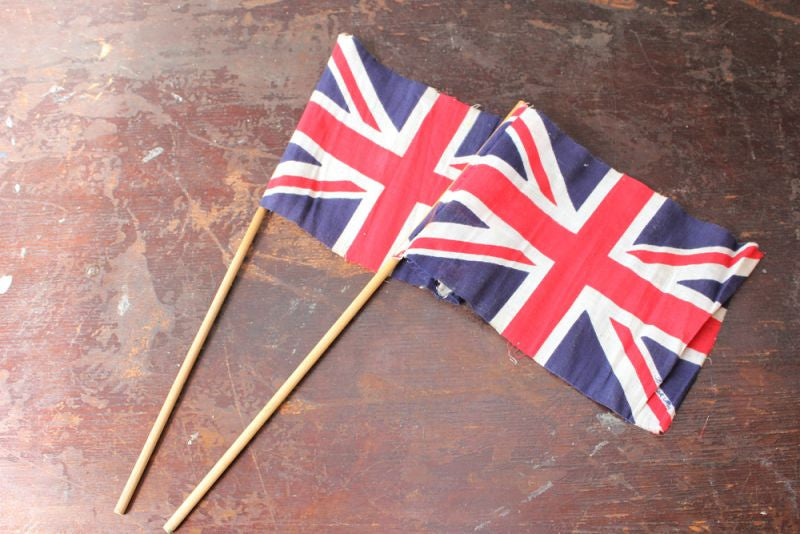 A Pair of Vintage Car or Hand-Held Union Jack Flags c.1930-40 – Doe & Hope