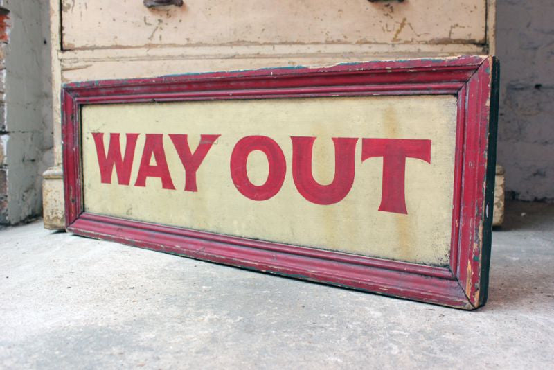 A Fabulous Large Early 20thC Double Sided & Hand Painted "Way Out / Wi ...
