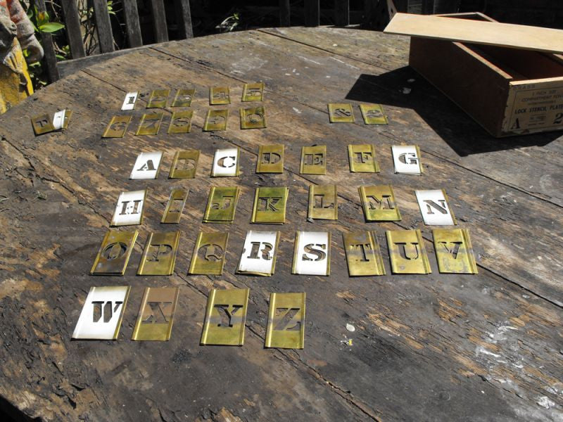 A Versatile Boxed Set of One Inch Sized Victorian Brass Stencil Plates ...