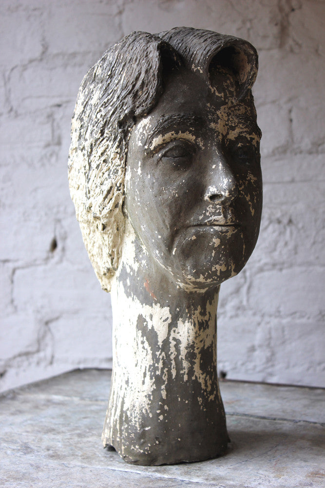 A Unique c.1940 Stone Sculpture Bust of an Androgynous Male – Doe & Hope