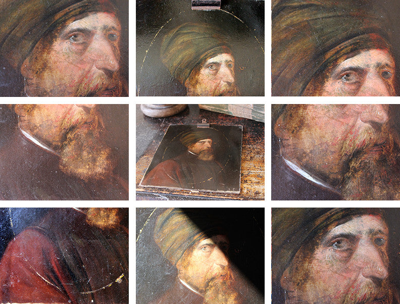 A Good 19thC English School Portrait of a Man Wearing a Turban Attribu ...